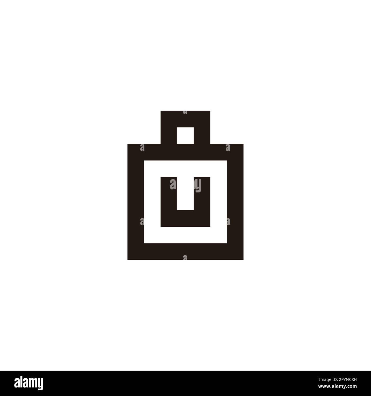 Letter U in 8, square geometric symbol simple logo vector Stock Vector ...