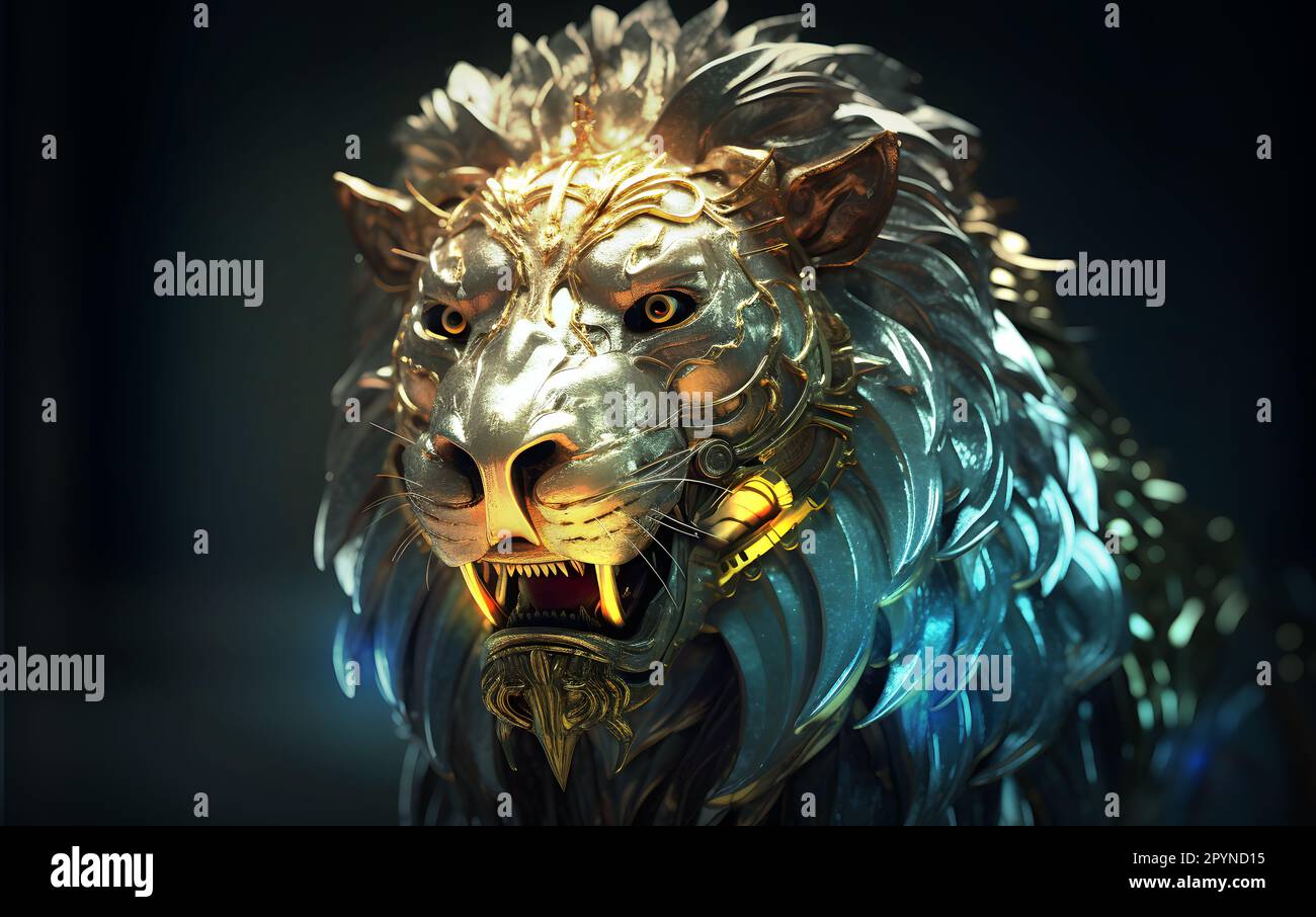 Gold lion sculpture hi-res stock photography and images - Alamy