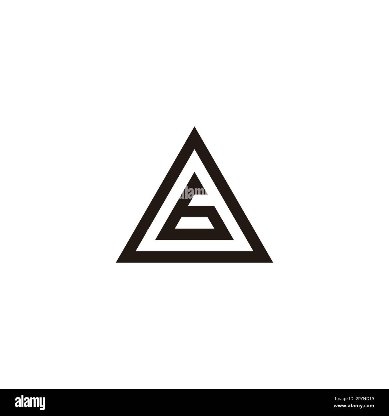 Number 6 in letter O, triangle geometric symbol simple logo vector ...