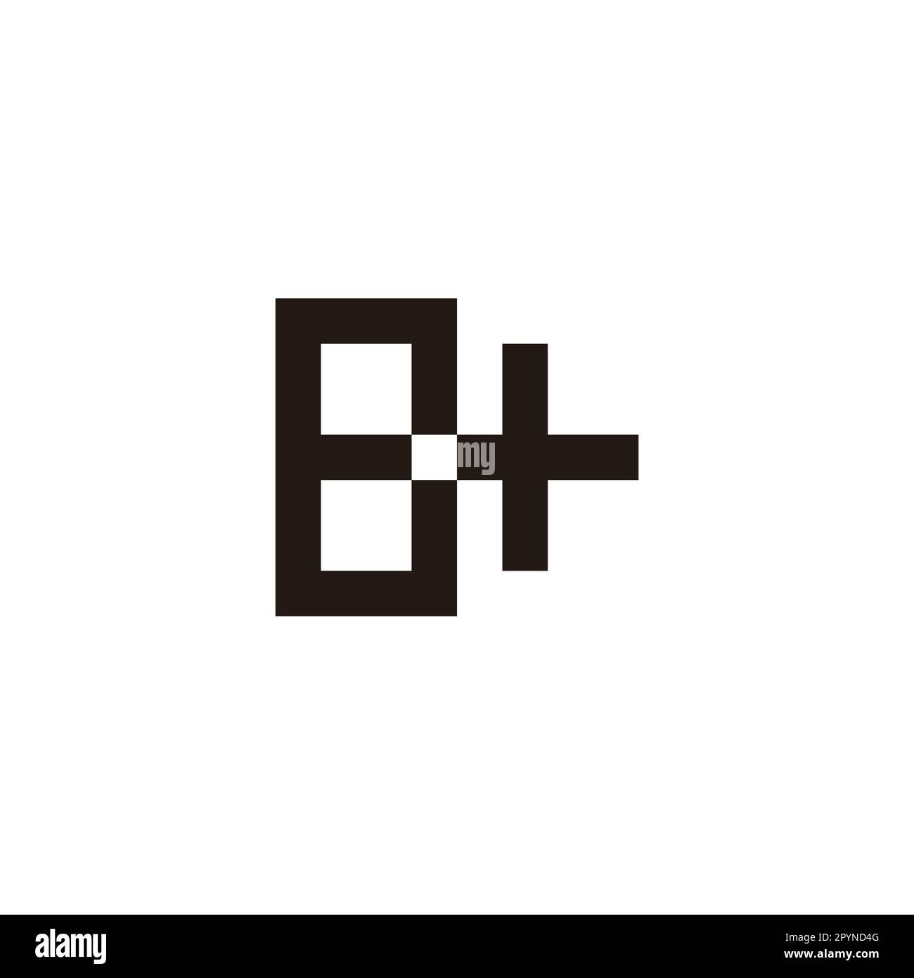 Letter E plus, square connect geometric symbol simple logo vector Stock ...