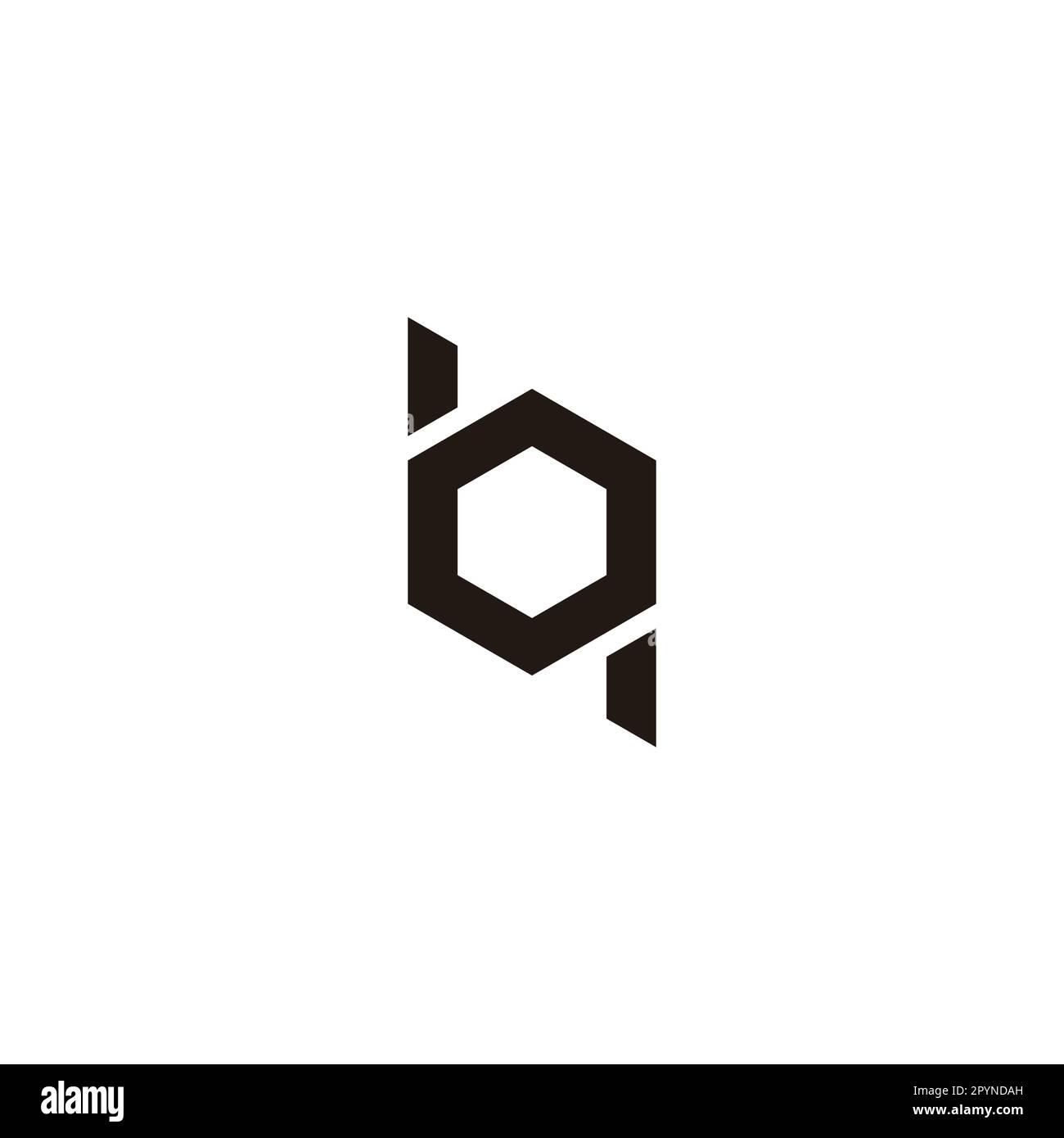 Letter b, o and q hexagon geometric symbol simple logo vector Stock Vector Image & Art - Alamy