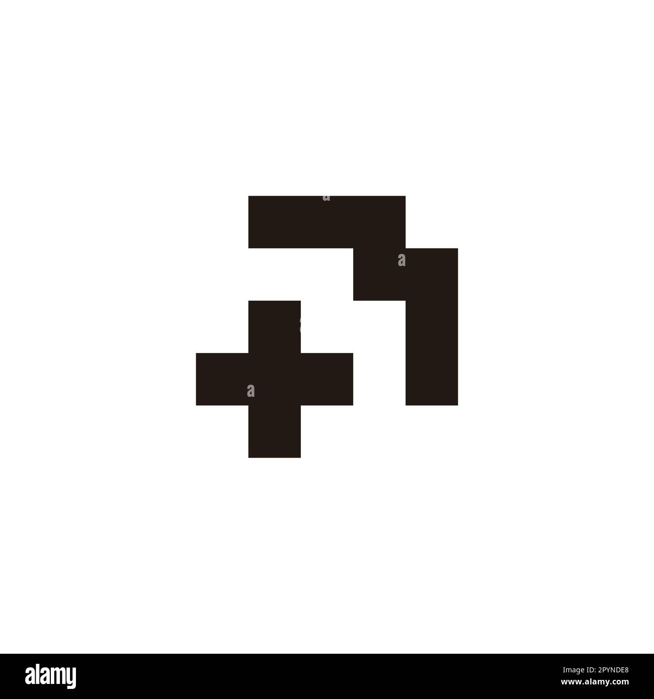 Letter B plus, square geometric symbol simple logo vector Stock Vector ...
