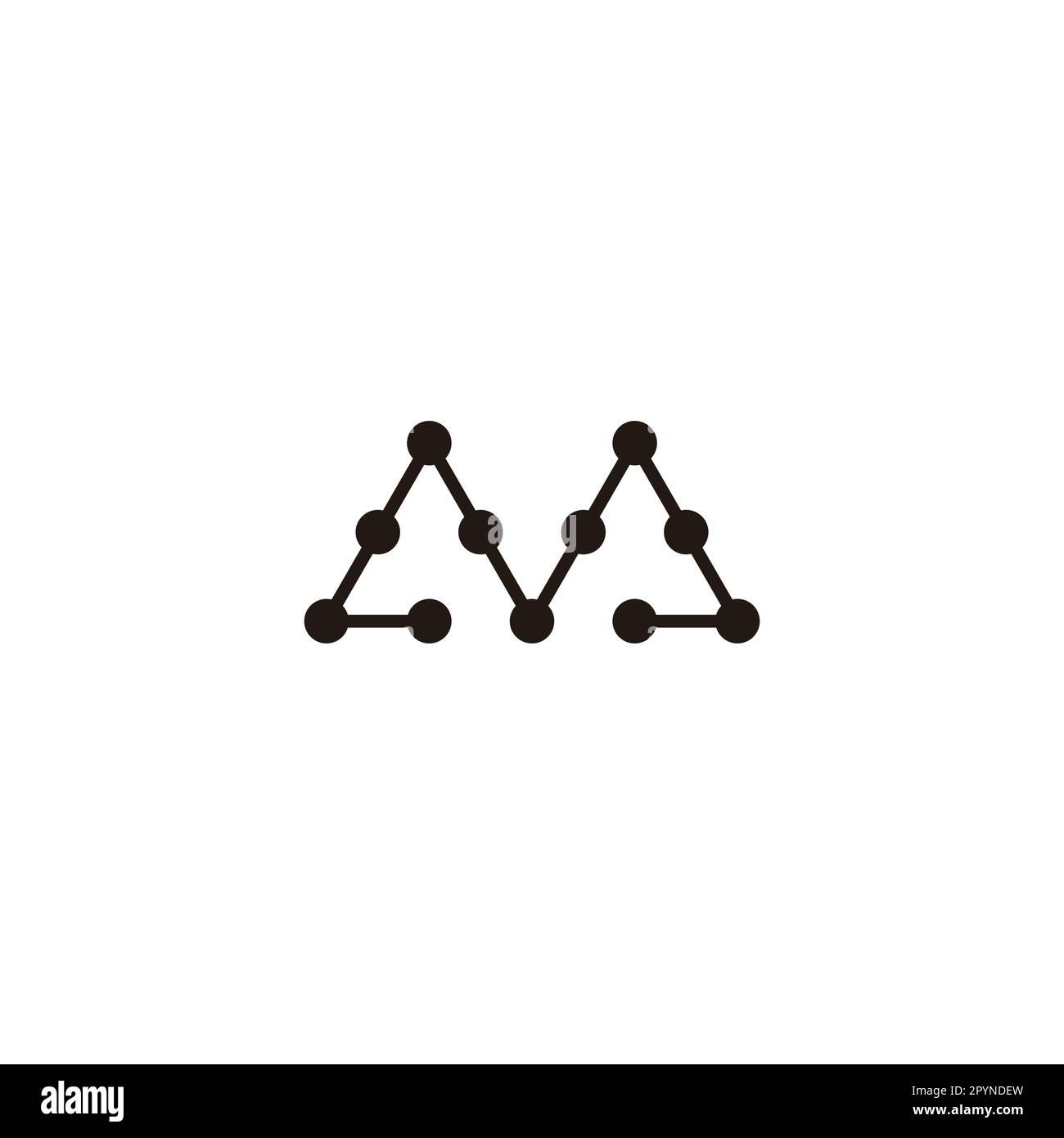 Letter M molecules, unique geometric symbol simple logo vector Stock ...