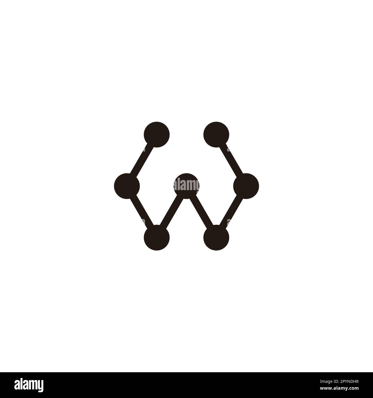 Letter w hexagon, molecules unique geometric symbol simple logo vector ...