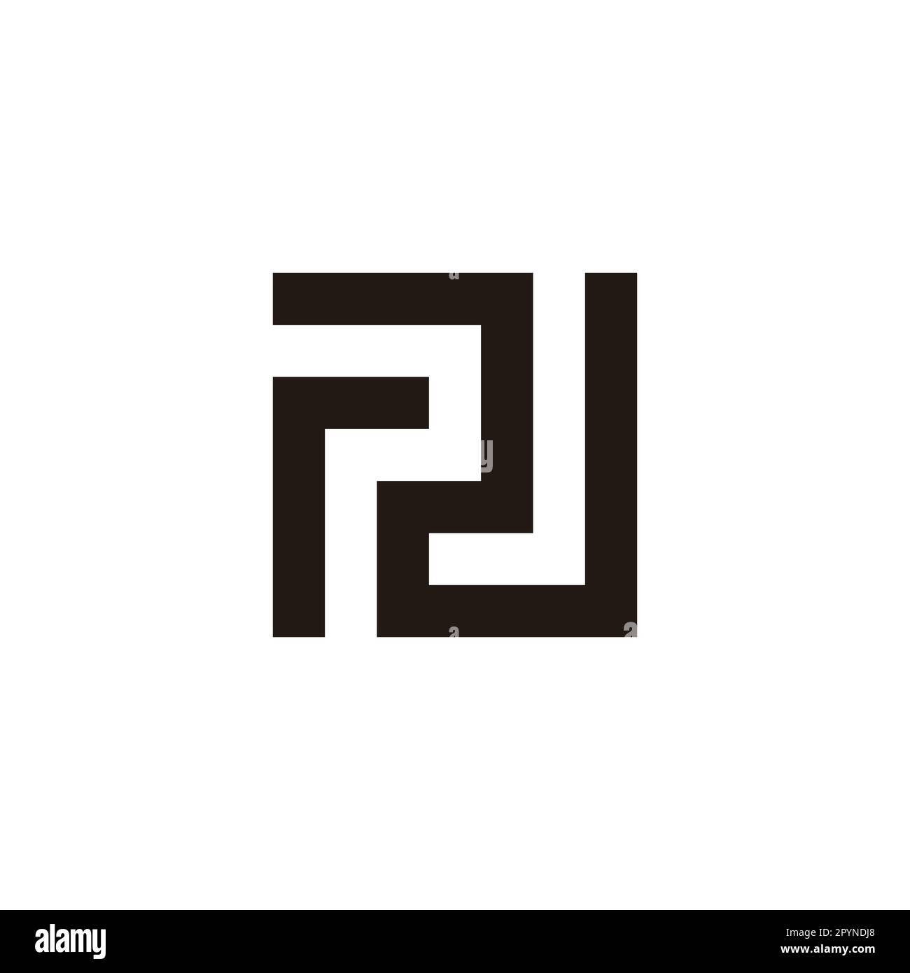 Letter r and N square, unique geometric symbol simple logo vector Stock ...