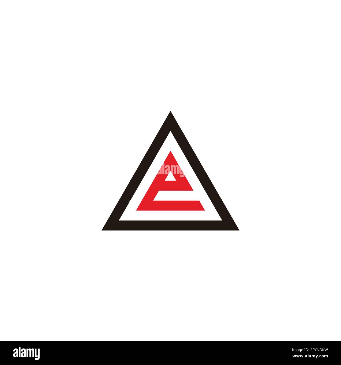 Letter e in O, triangle geometric symbol simple logo vector Stock ...