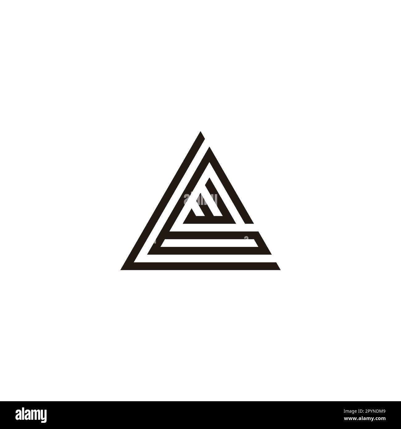 Letter L, w and number 6 triangle geometric symbol simple logo vector ...