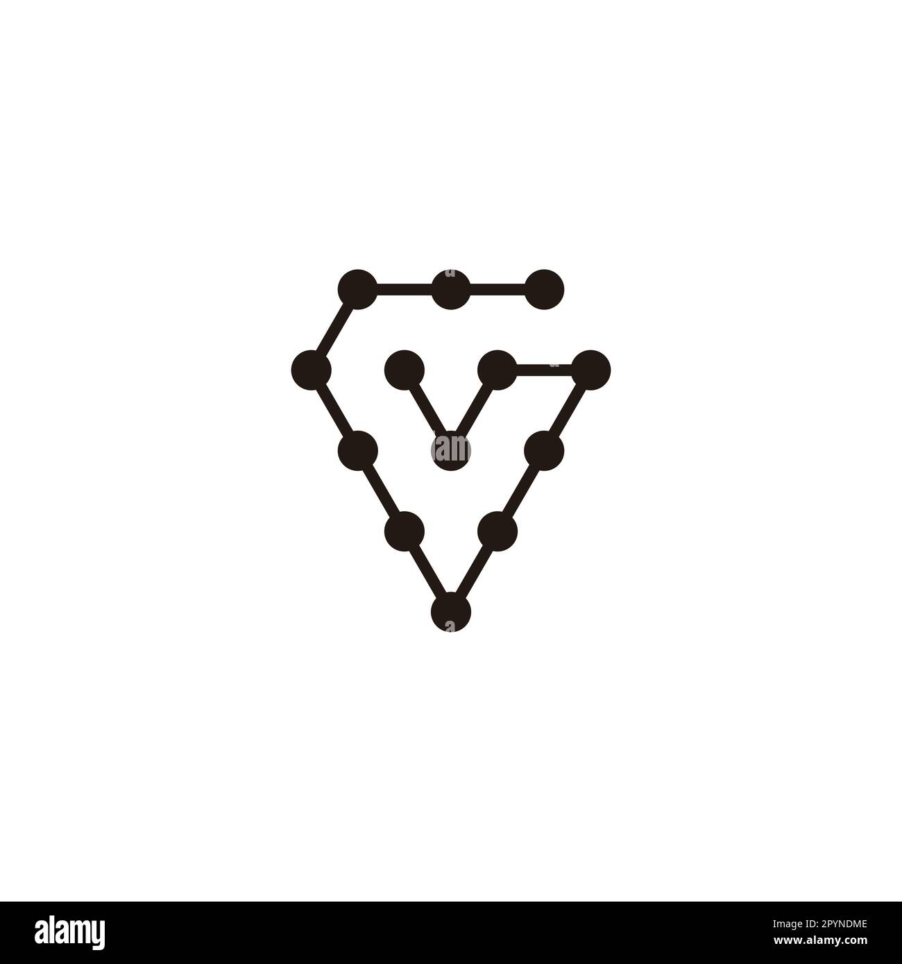 Letter vG molecules, diamond geometric symbol simple logo vector Stock ...