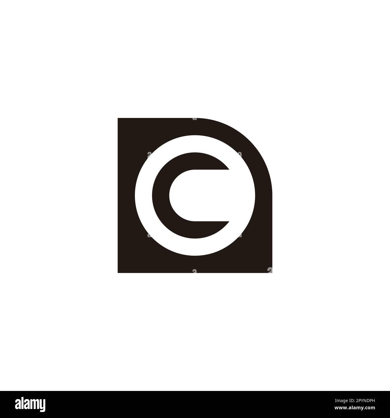 Letter c in file, circle geometric symbol simple logo vector Stock ...