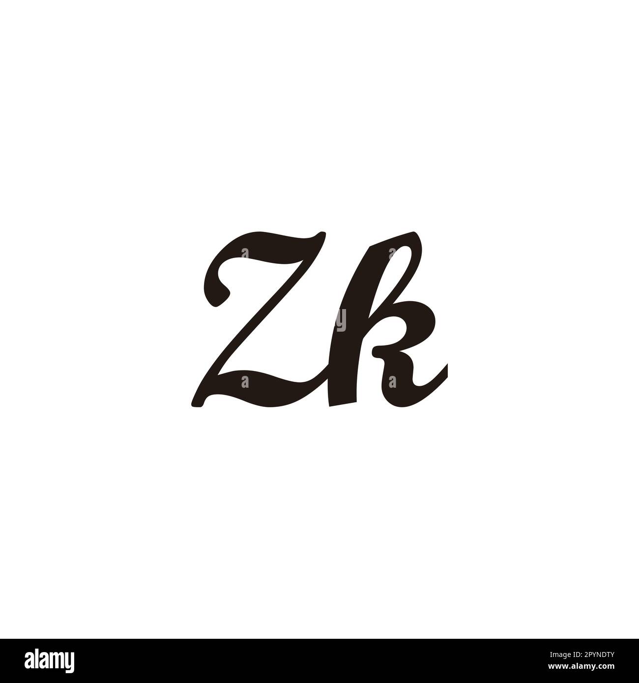 Letter Zk Connect Geometric Symbol Simple Logo Vector Stock Vector