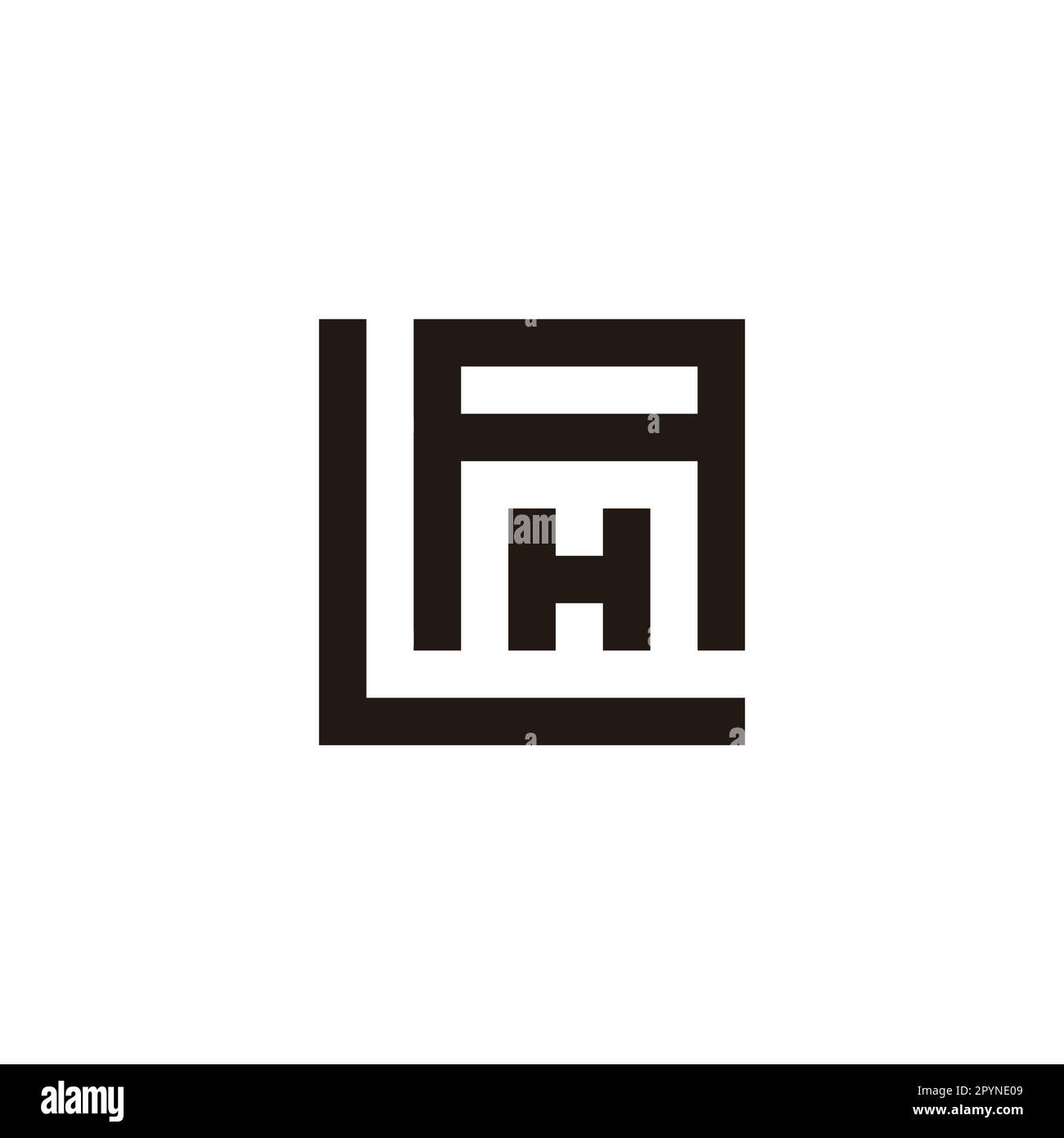 Letter L, A and H square geometric symbol simple logo vector Stock ...