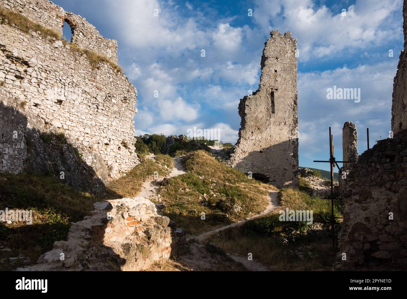 Abandoned beautiful ruins of medieval Plavecky Hrad castle in Slovakia ...