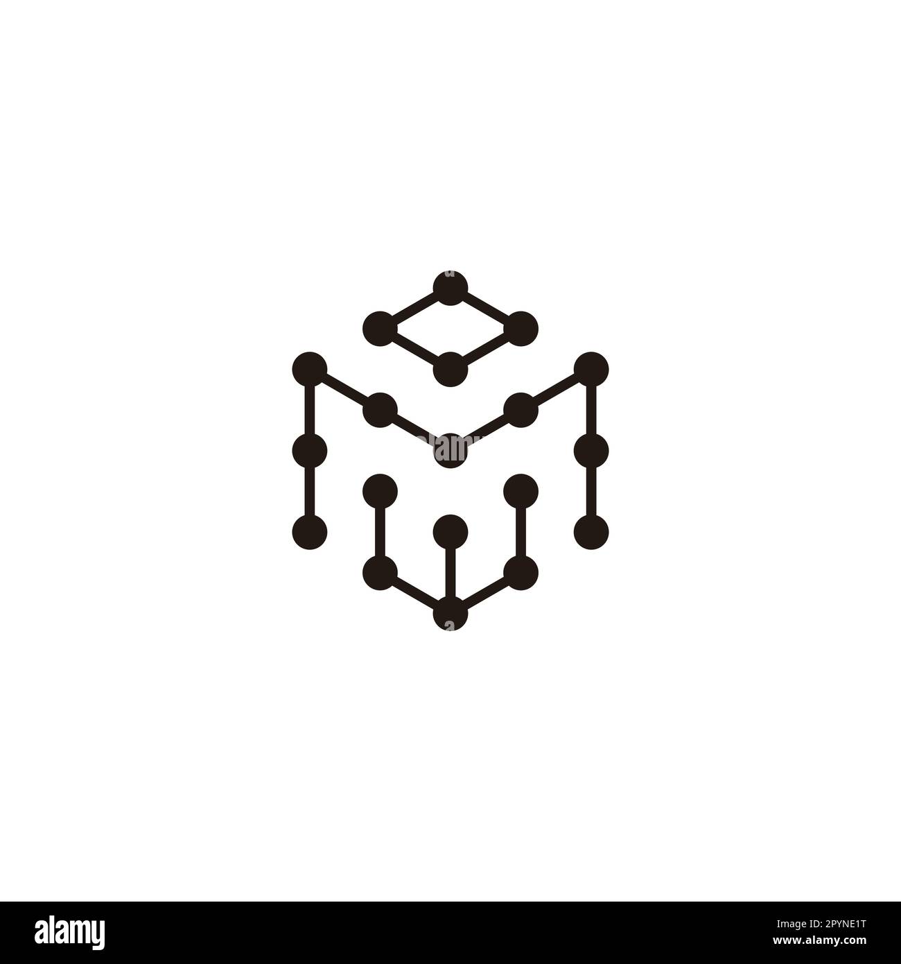 Letter o, M and W hexagon, molecules geometric symbol simple logo vector Stock Vector Image ...