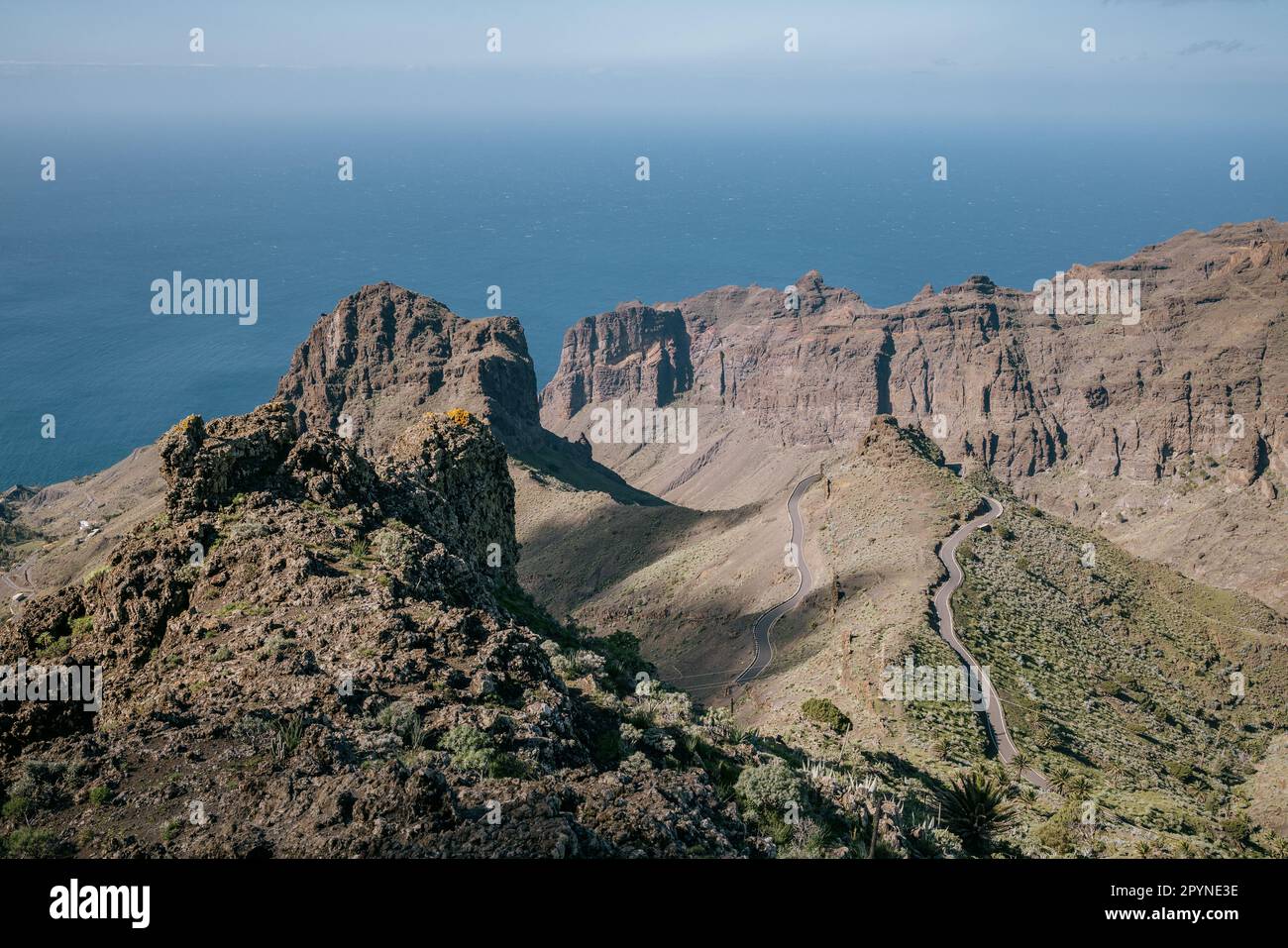 A stunning landscape of majestic mountain ranges overlooking a serene ...