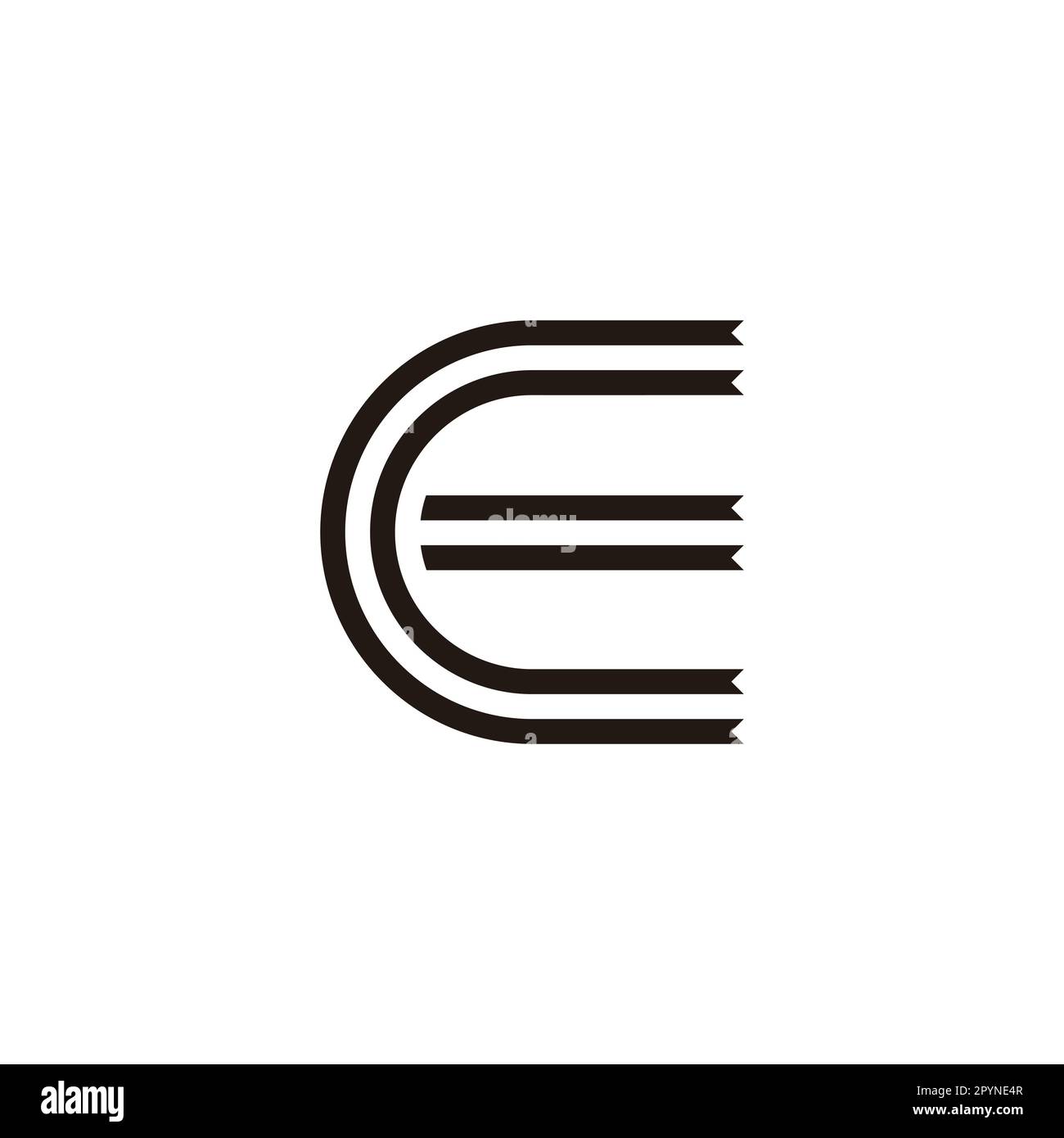 Letter E ribbon, lines geometric symbol simple logo vector Stock Vector ...