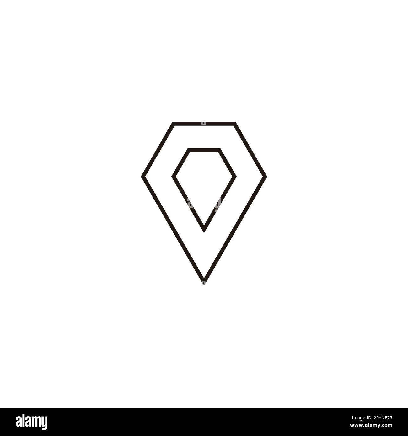 Diamond, line geometric symbol simple logo vector Stock Vector Image ...