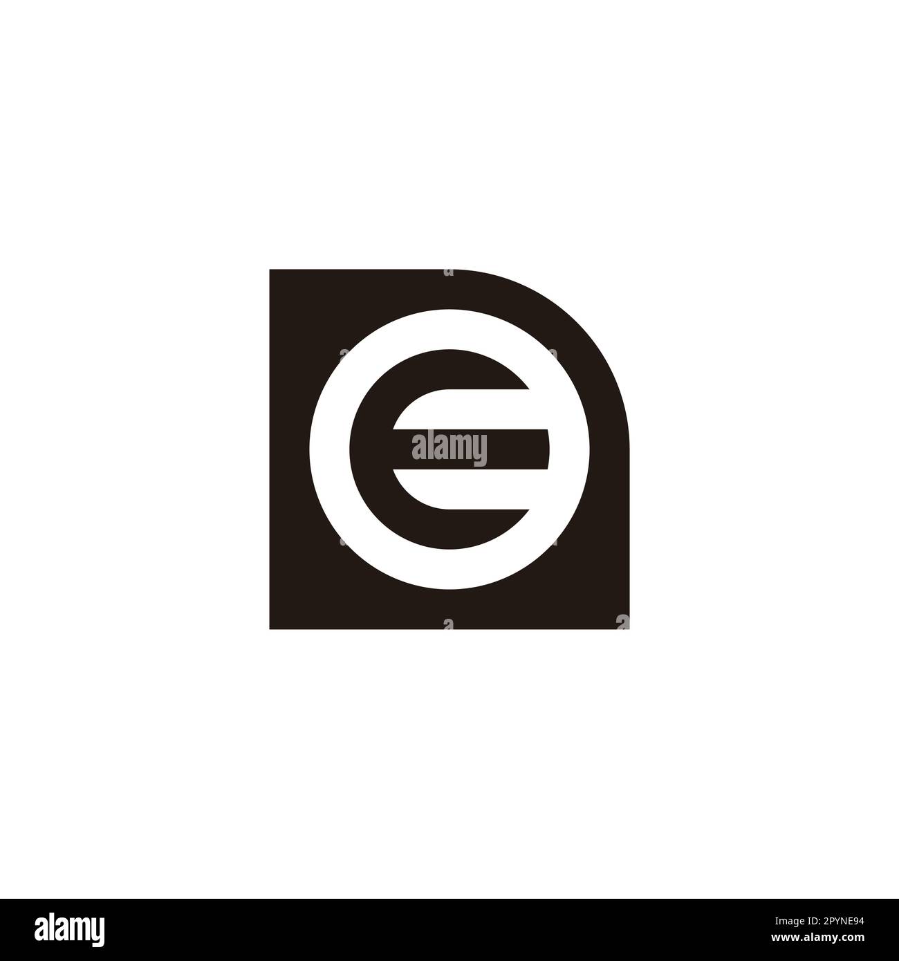 Letter E in file, circle geometric symbol simple logo vector Stock ...