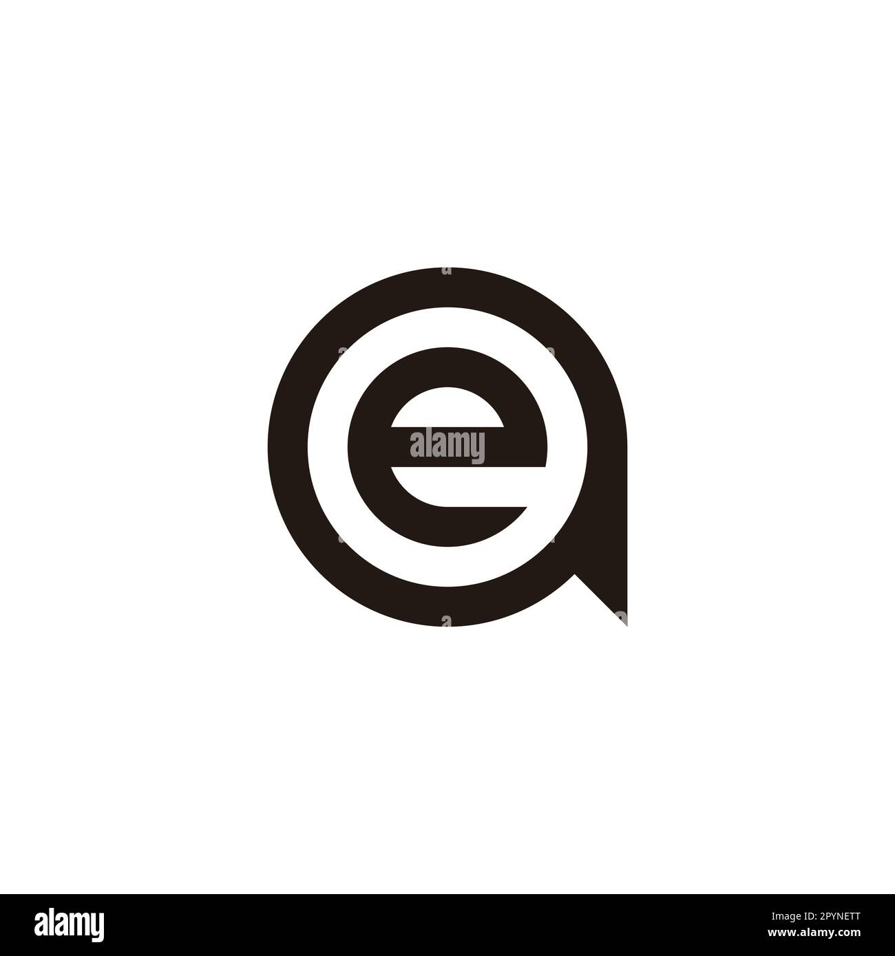 Letter e in message, circle geometric symbol simple logo vector Stock ...