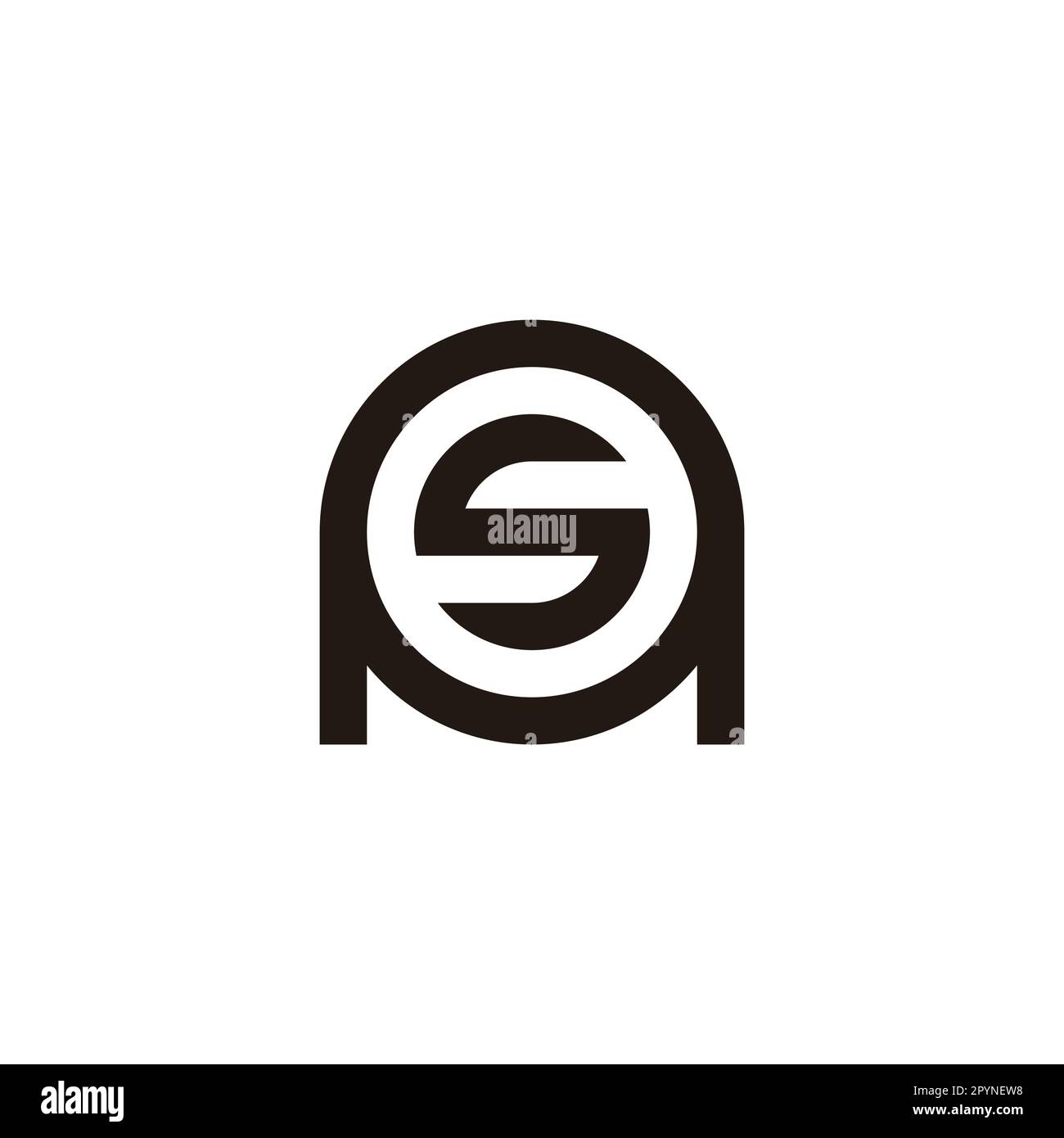 Letter S in A, circle geometric symbol simple logo vector Stock Vector ...