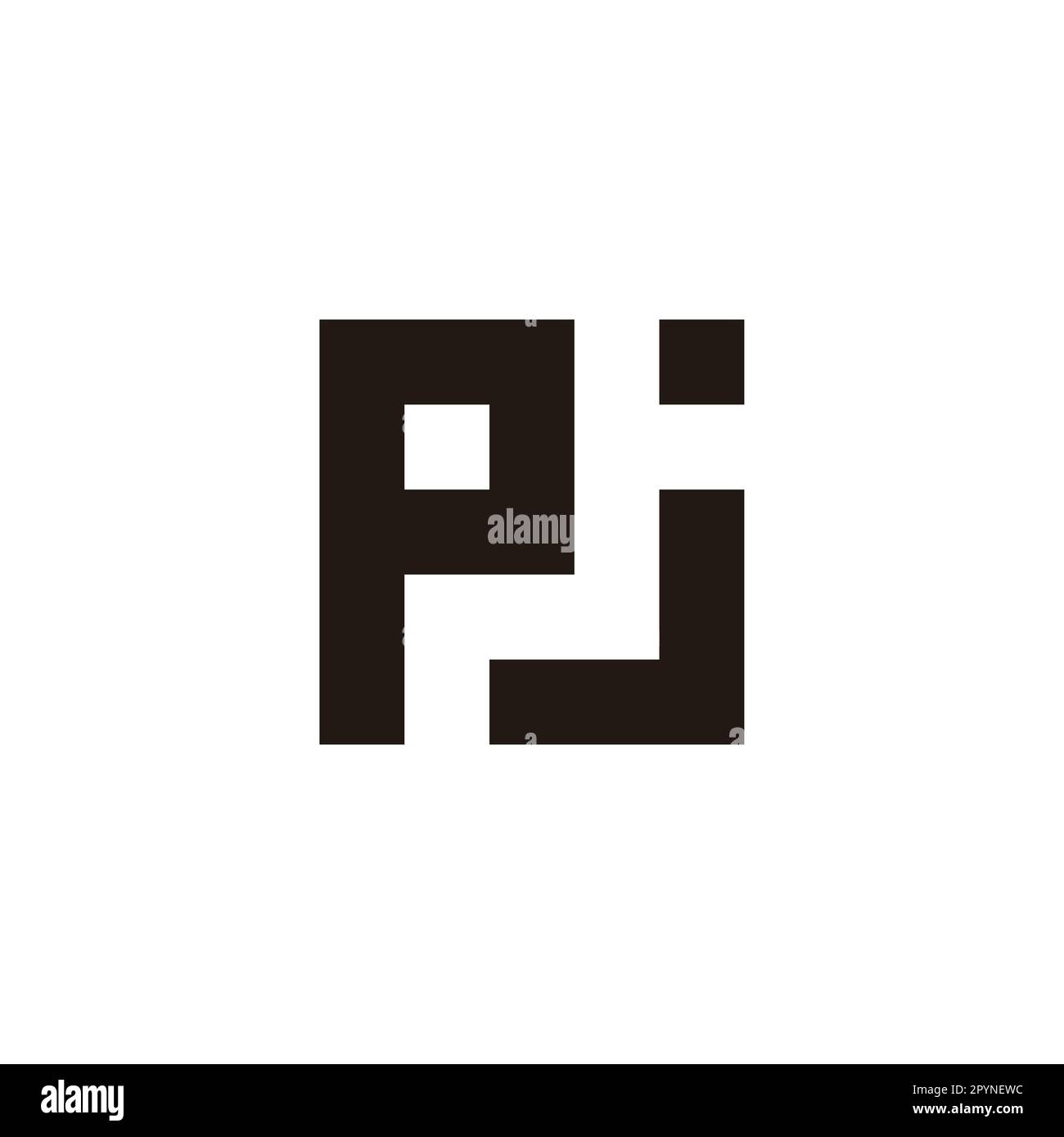 Letter P and j square geometric symbol simple logo vector Stock Vector ...