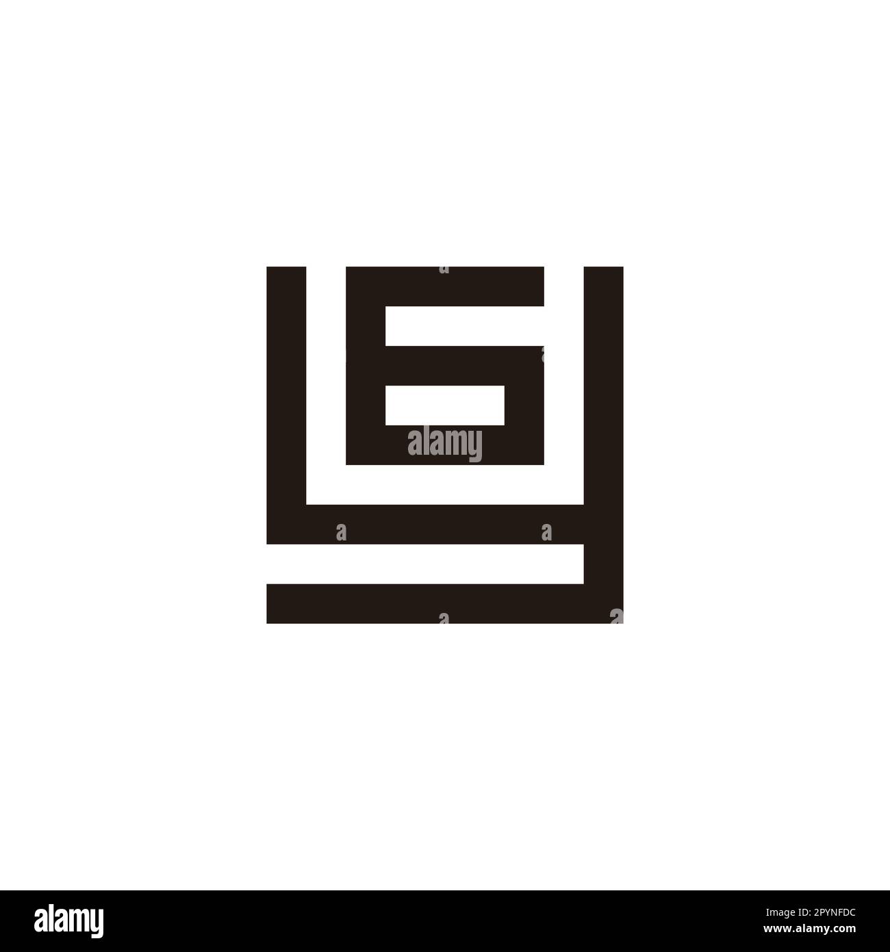 Letter y and number 6 square geometric symbol simple logo vector Stock ...