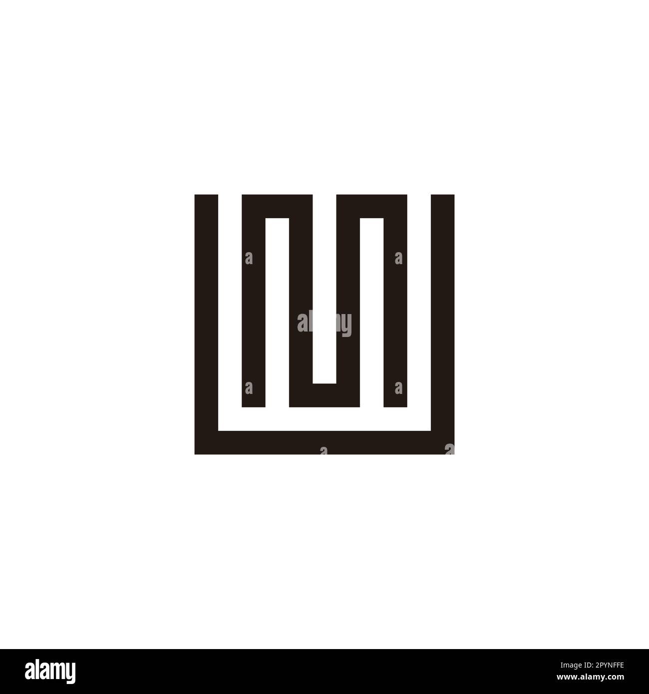 Letter M and U square, curve geometric symbol simple logo vector Stock ...