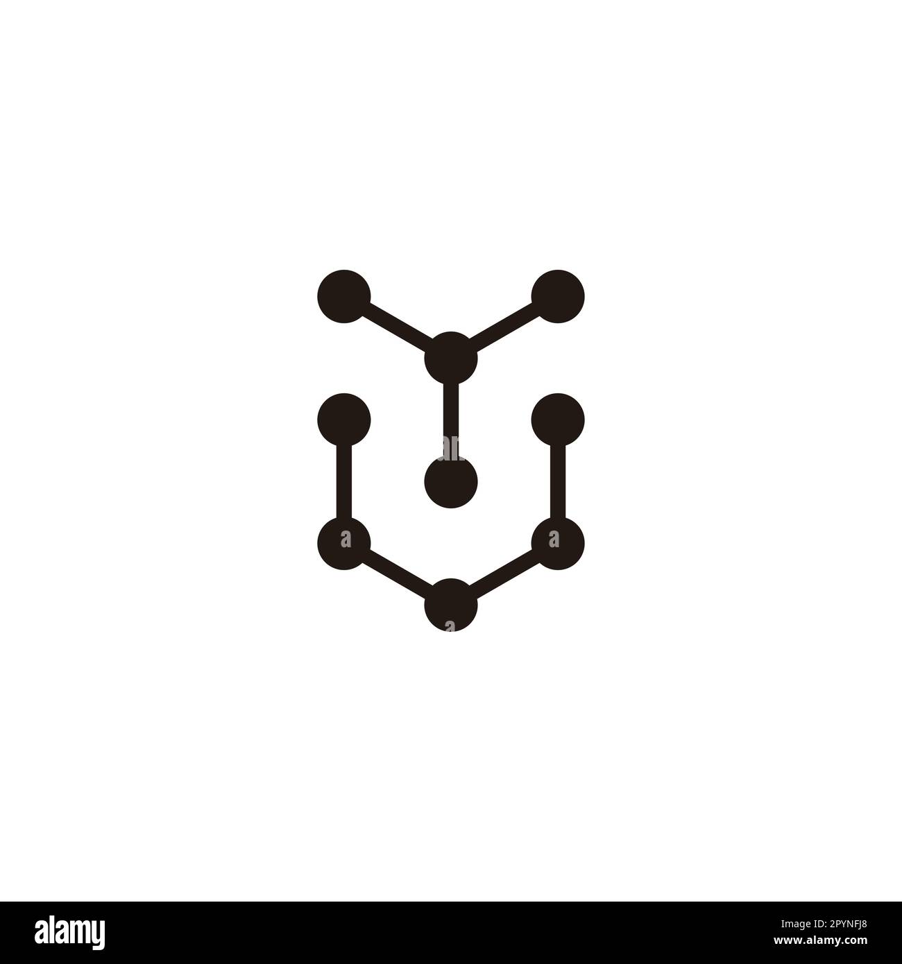 Letter Y and U molecule geometric symbol simple logo vector Stock ...