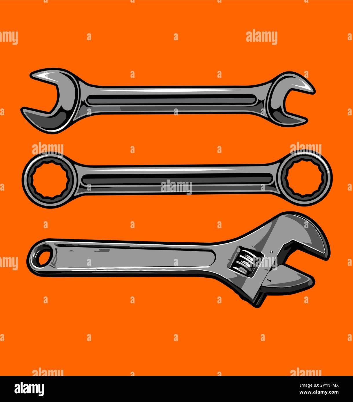 Wrench silhouette Stock Vector Images - Alamy