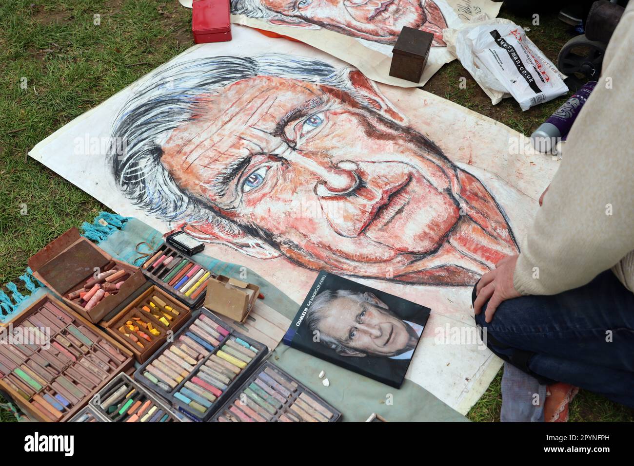 pic shows: Coronation Build up Royal fans on The Mall where they had ...