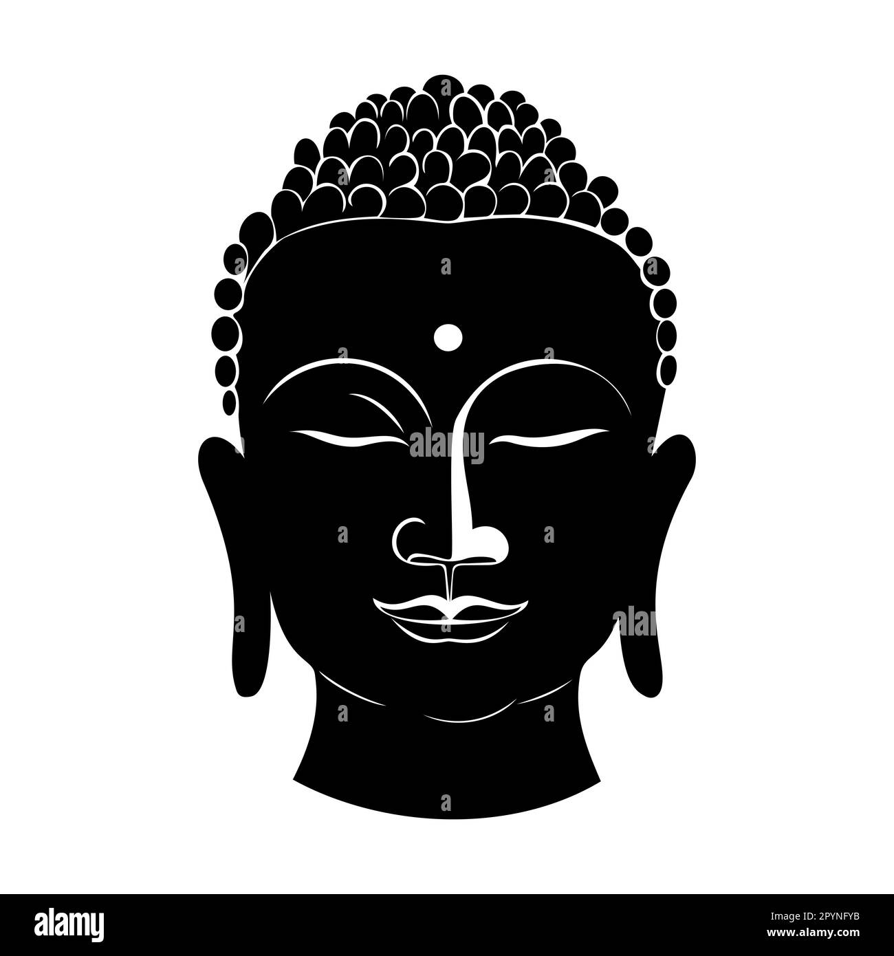 Buddha Face Silhouette. Vector Illustration EPS10 Stock Vector Image ...