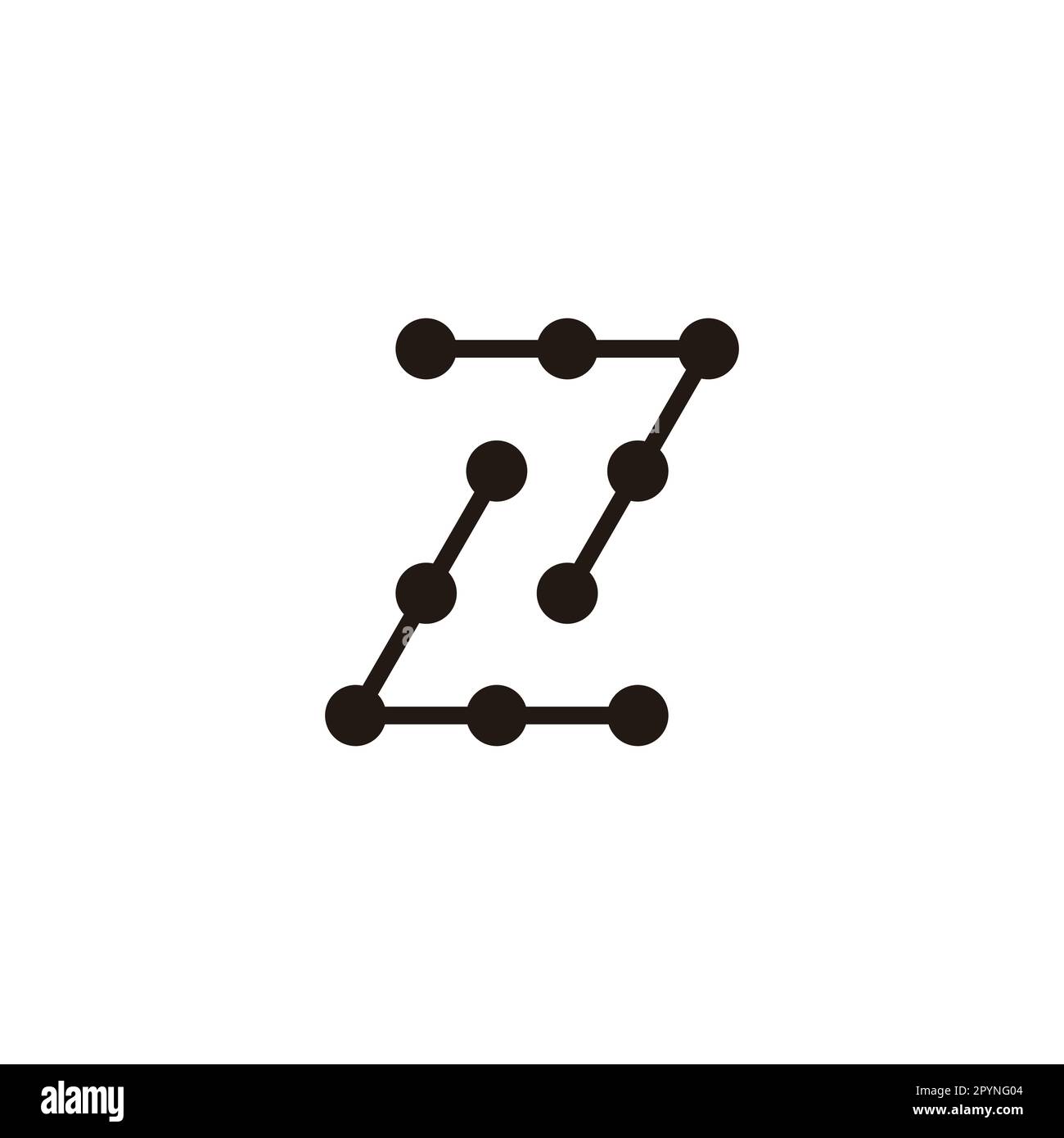 Letter Z molecule, unique geometric symbol simple logo vector Stock ...