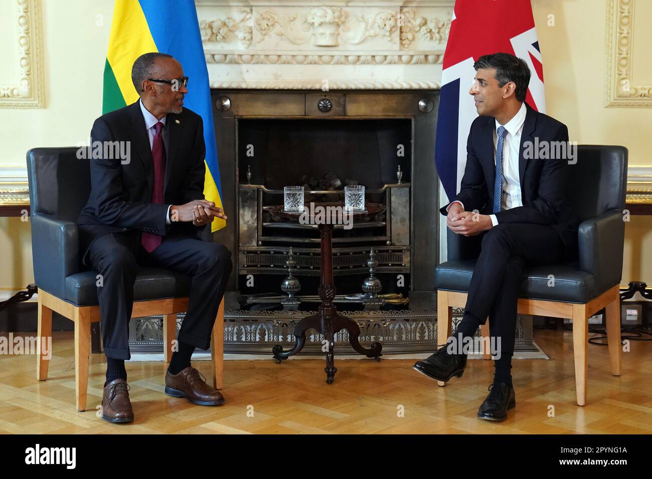 Prime Minister Rishi Sunak and President of Rwanda, Paul Kagame ahead of a meeting at 10 Downing ...