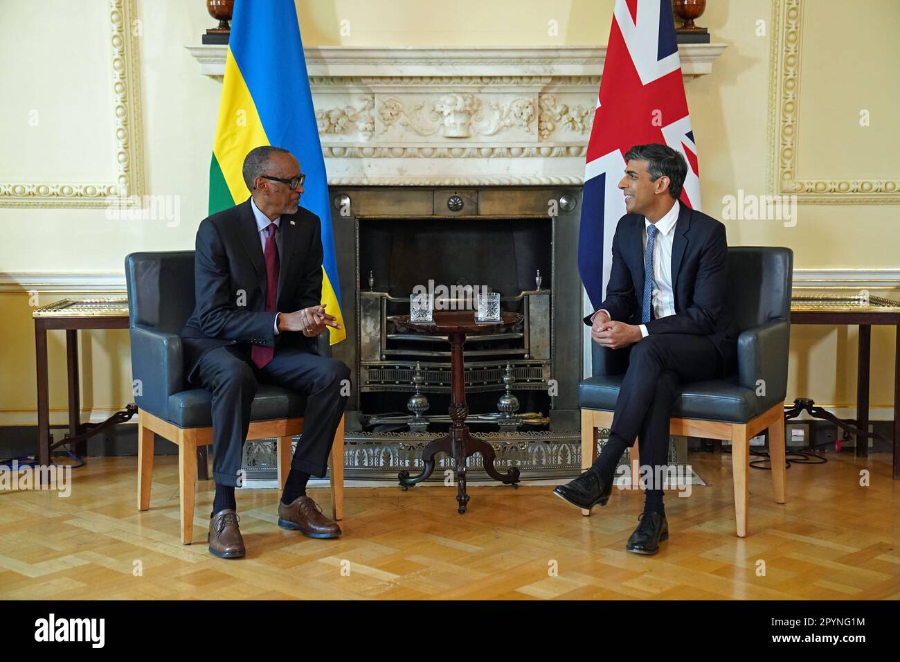 Prime Minister Rishi Sunak and President of Rwanda, Paul Kagame ahead of a meeting at 10 Downing ...