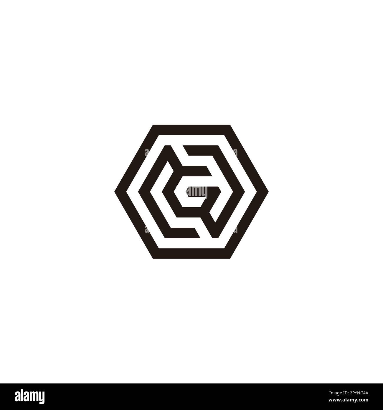 Letter O, N and G hexagon geometric symbol simple logo vector Stock ...