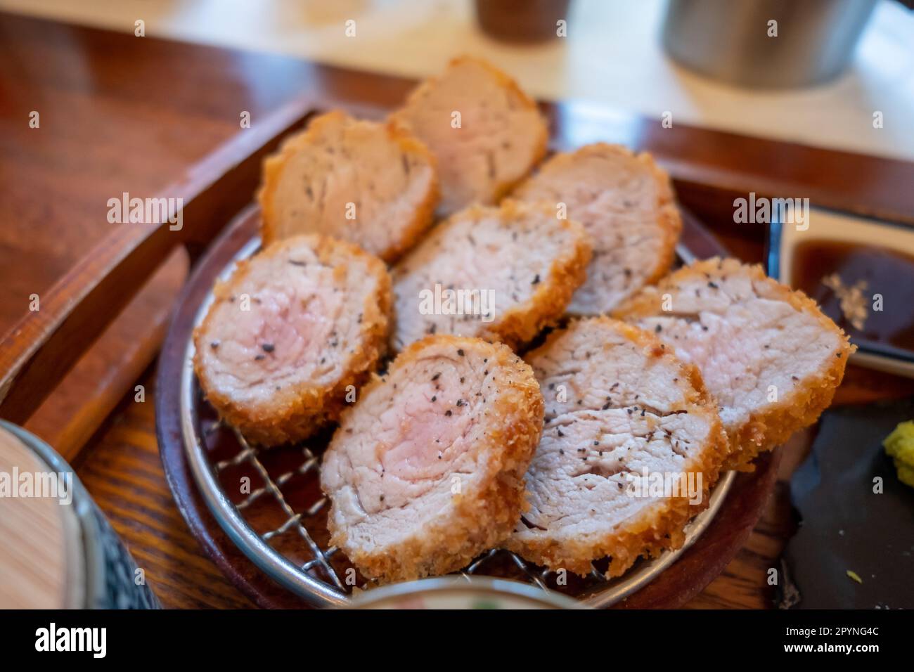 Tonkatsu, Fried Pork serve on plate in restaurant Stock Photo - Alamy