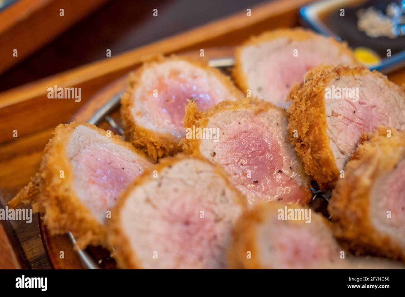 Tonkatsu, Fried Pork serve on plate in restaurant Stock Photo - Alamy