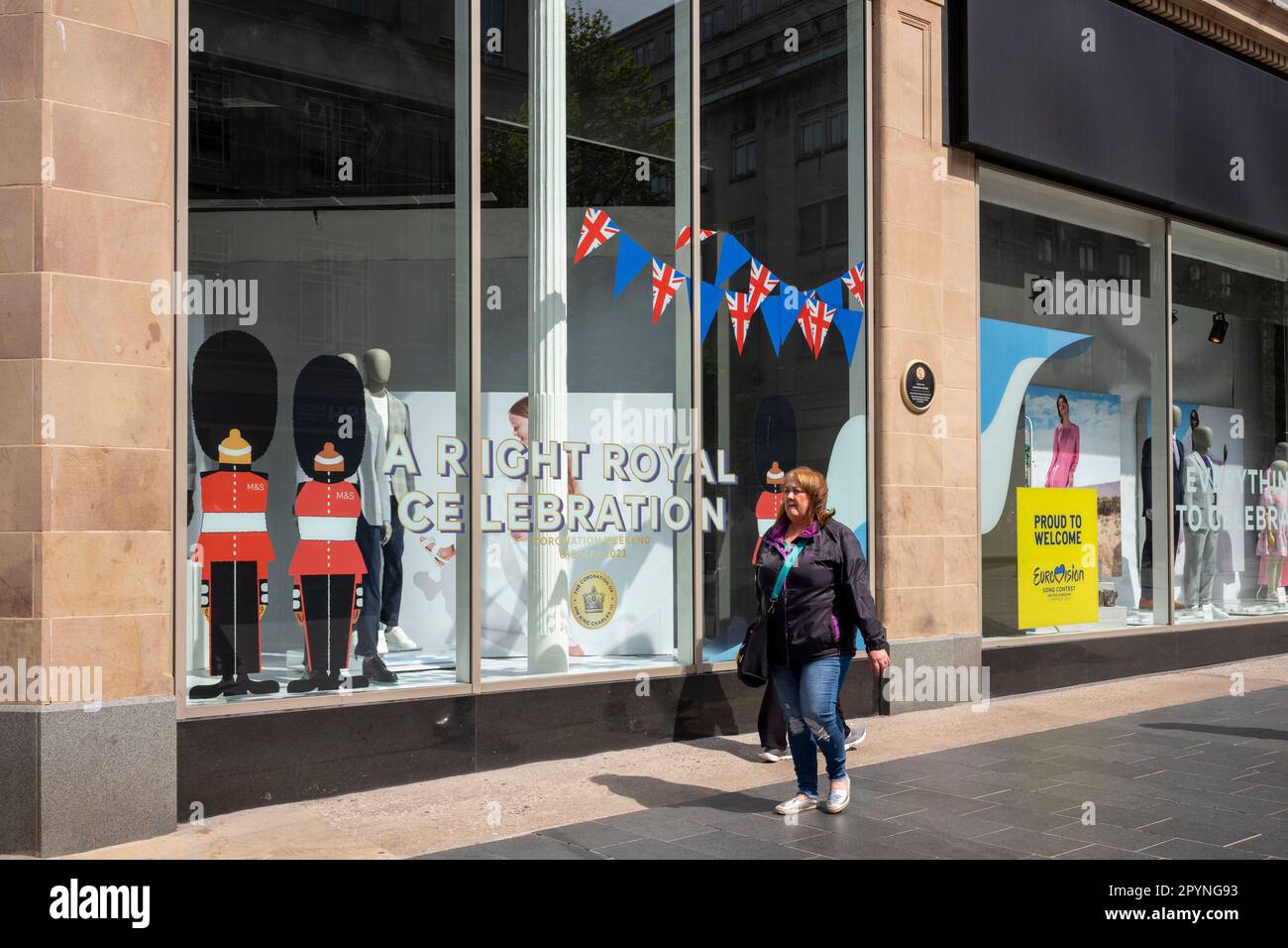 Liverpool, England. 4th May 2023. Two days before King Charles III Coronation. Marks & Spencer ...