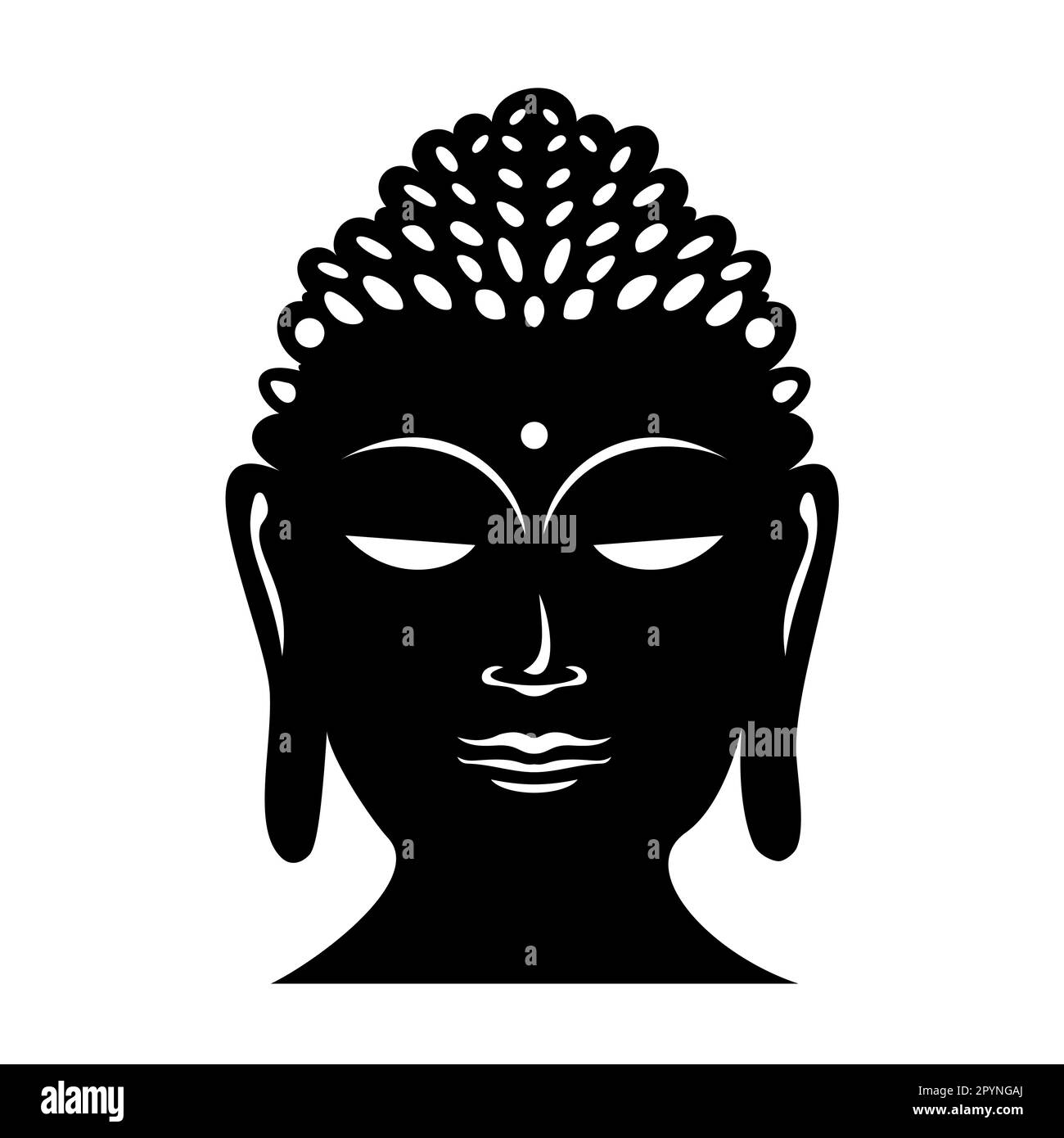 Buddha Face Silhouette. Vector Illustration EPS10 Stock Vector Image ...