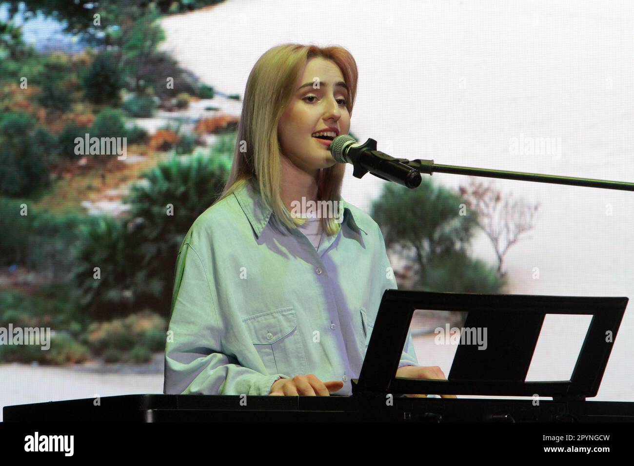 Dnipro, Ukraine. 14th Mar, 2023. DNIPRO, UKRAINE - MAY 03, 2023 - During the musical-drama ...