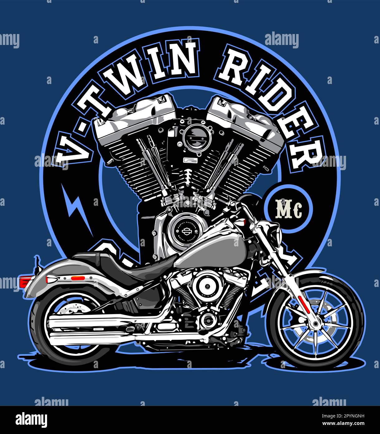 V twin motorcycle engine Stock Vector Images - Alamy