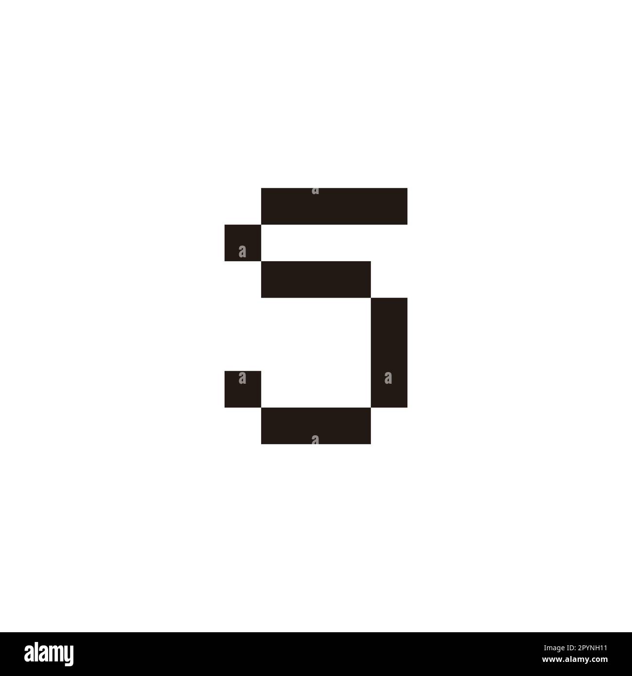 Number 5 squares, square geometric symbol simple logo vector Stock ...