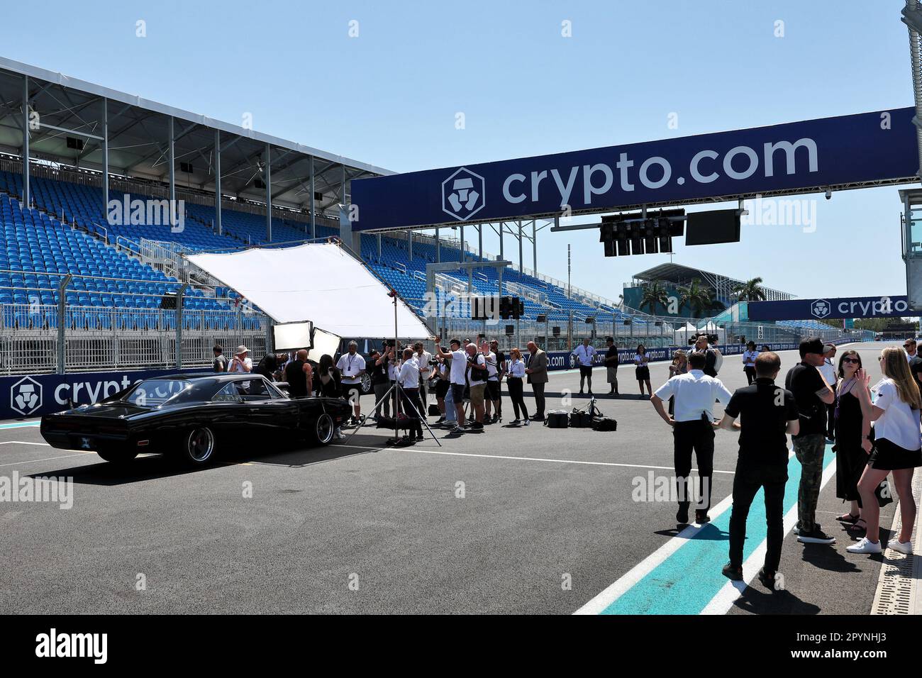 Miami, USA. 04th May, 2023. Circuit atmosphere - a car used in the ...