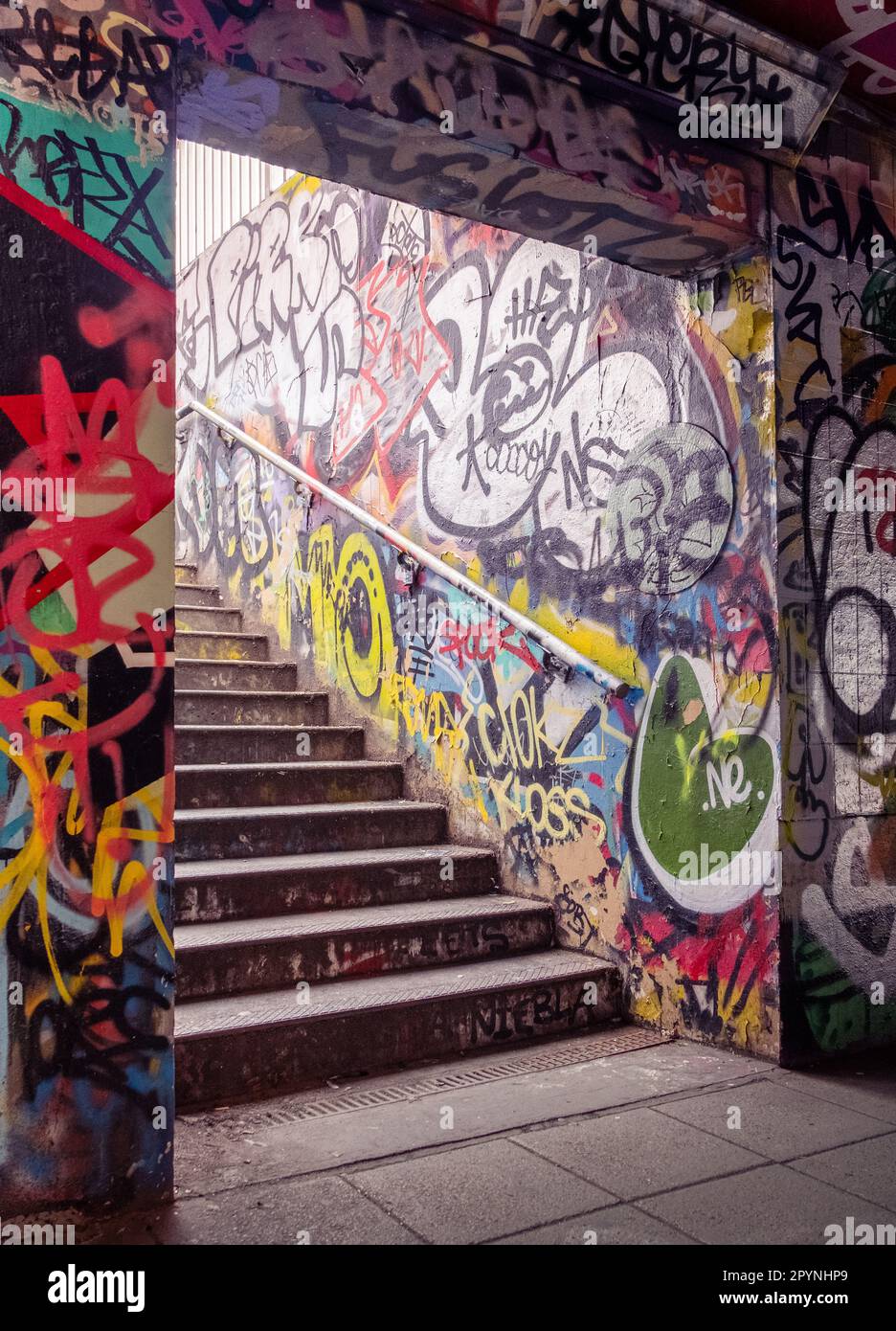 A stairway at The Vaults in London Stock Photo - Alamy