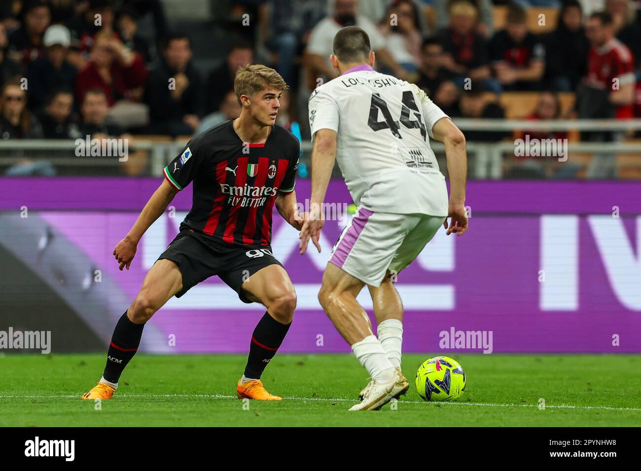 Charles De Ketelaere of AC Milan in action during Serie A 2022/23 ...