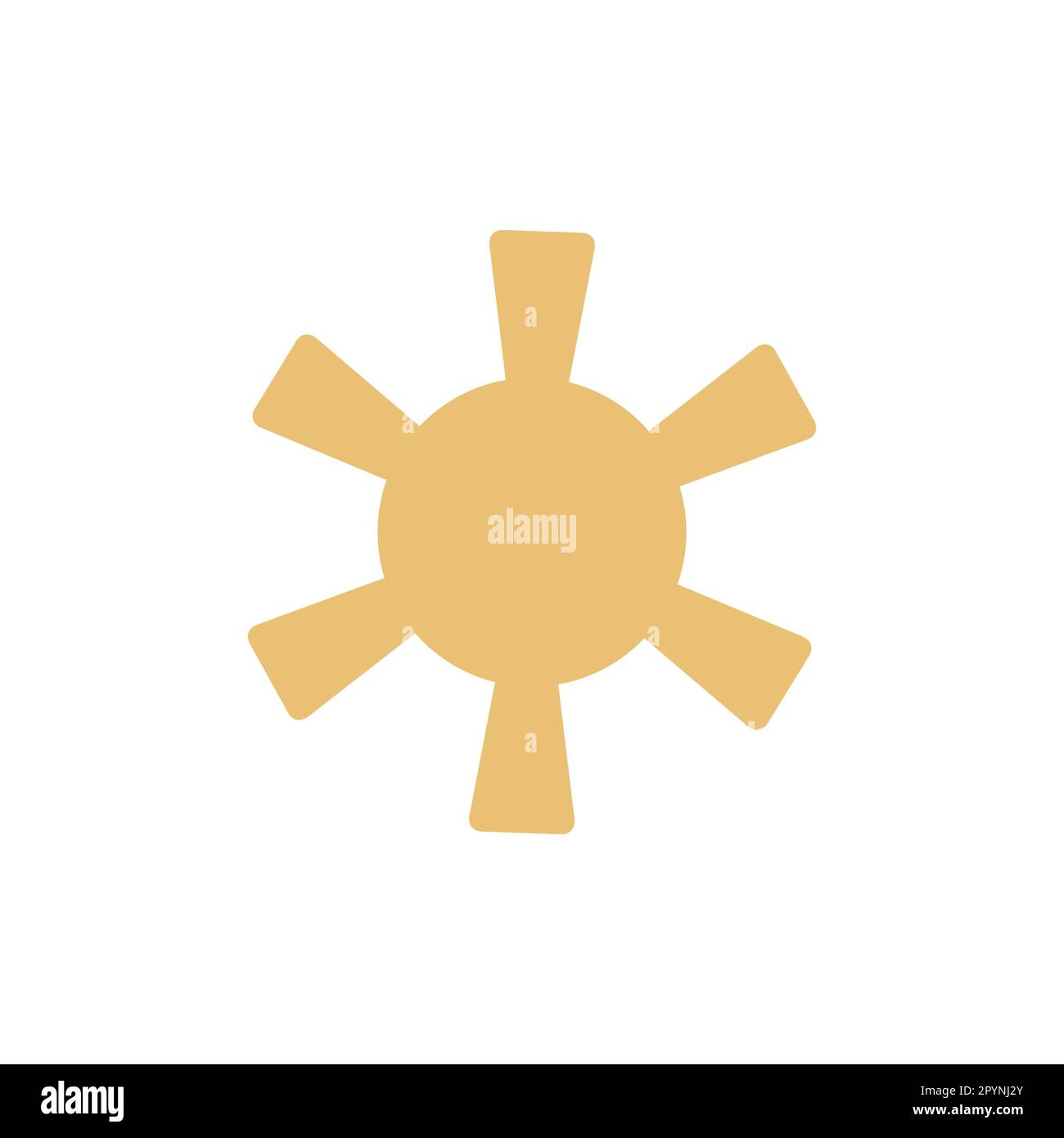 Cute cartoon sun with rays. Sky object. Doodle art. Isolated flat ...