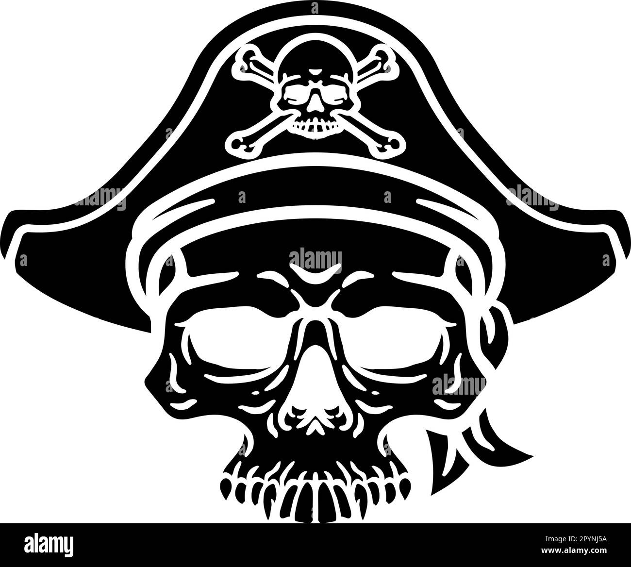 Pirate Hat Skull and Crossbones Cartoon Stock Vector Image & Art - Alamy