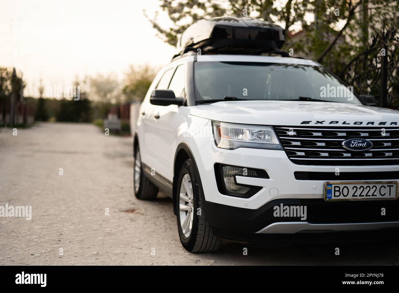 Ternopil, Ukraine -May, 2023: Ford Exlorer family car with roof rack ...