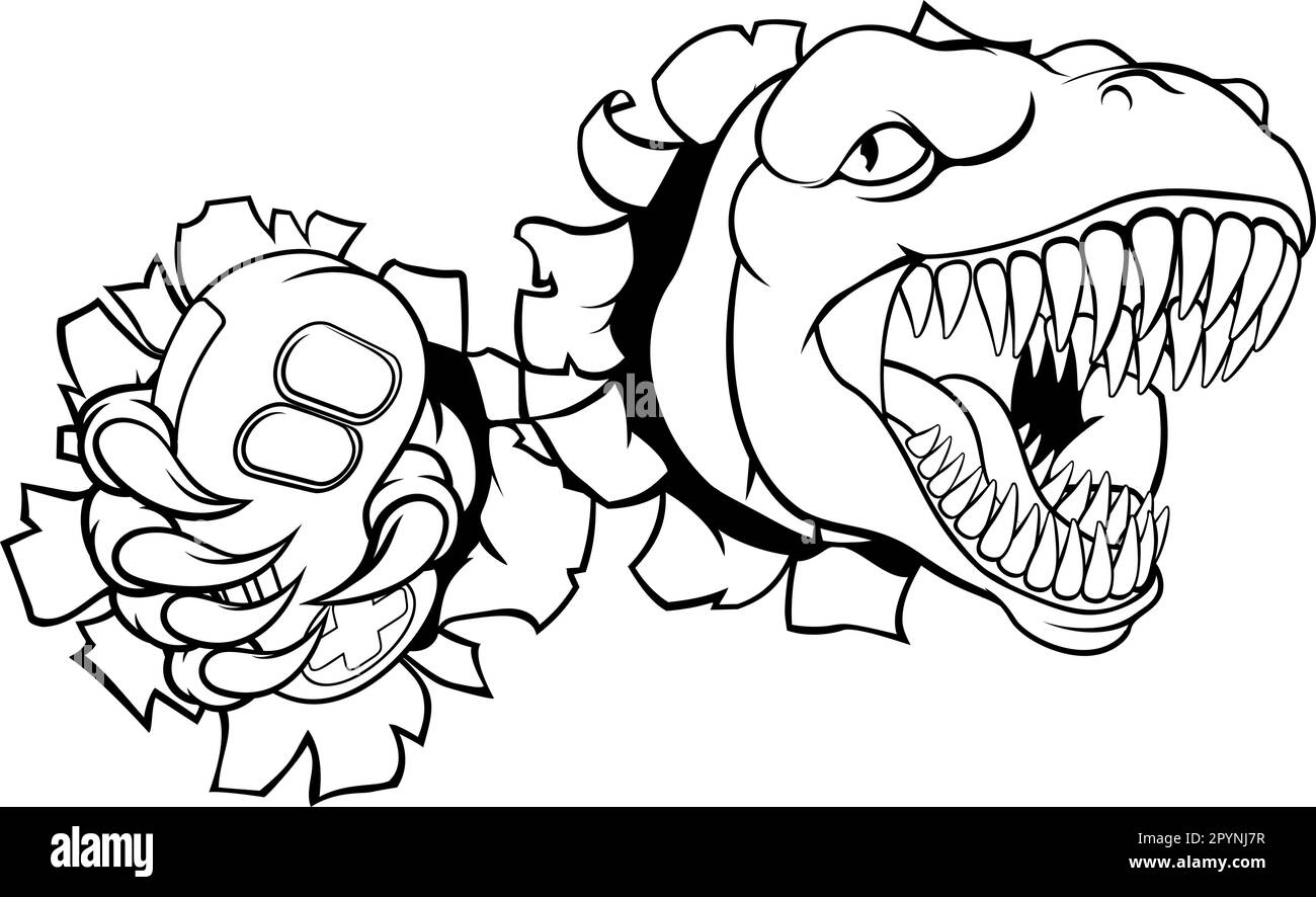 Dinosaur Gamer Video Game Controller Mascot Stock Vector Image & Art ...