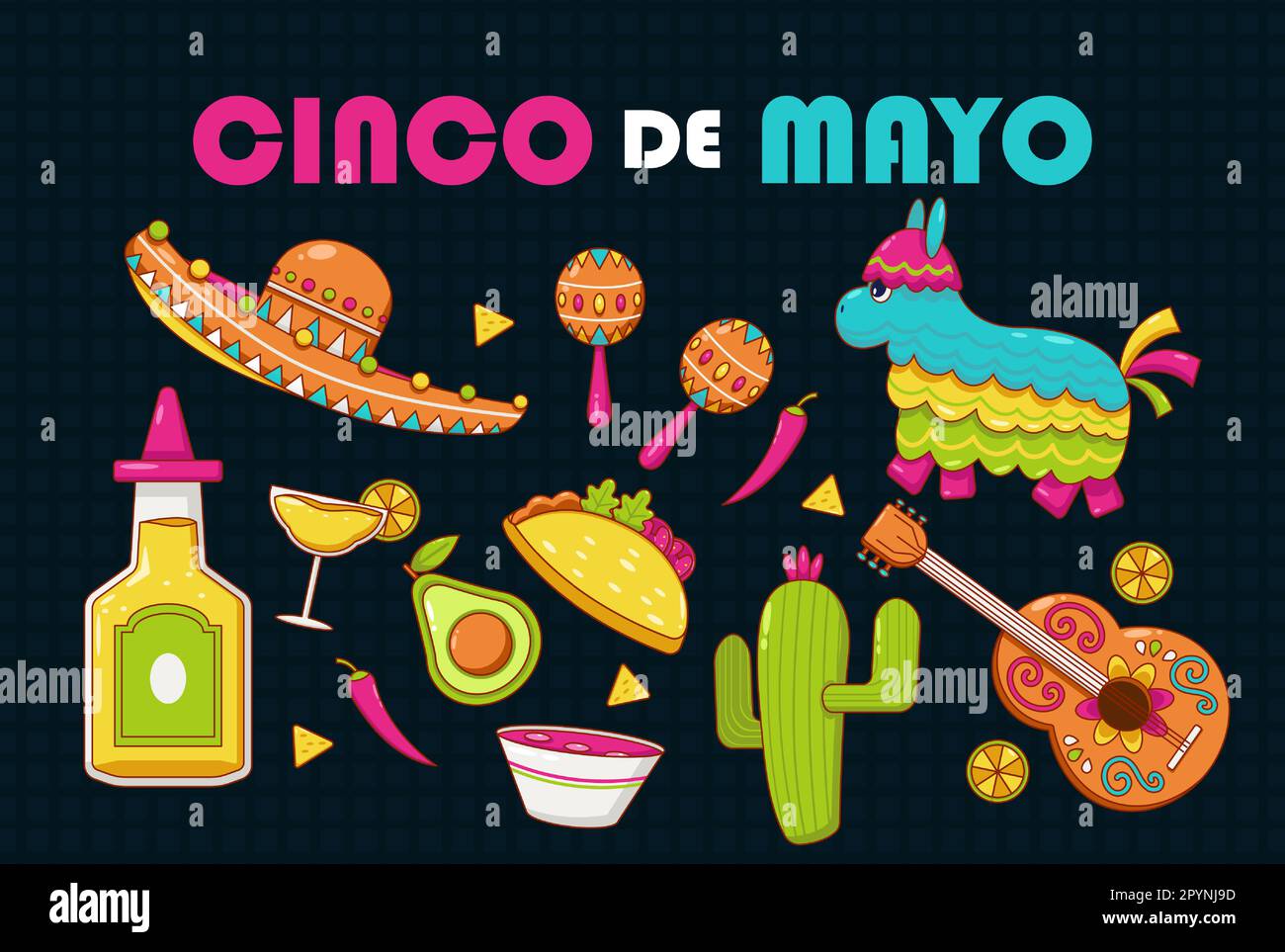 Cinco de Mayo, a federal holiday in Mexico. Fiesta poster and vector ...