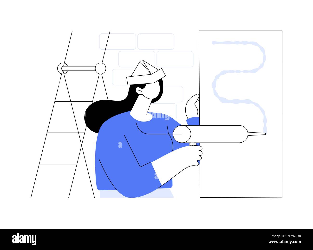 Install wallboards abstract concept vector illustration Stock Vector ...